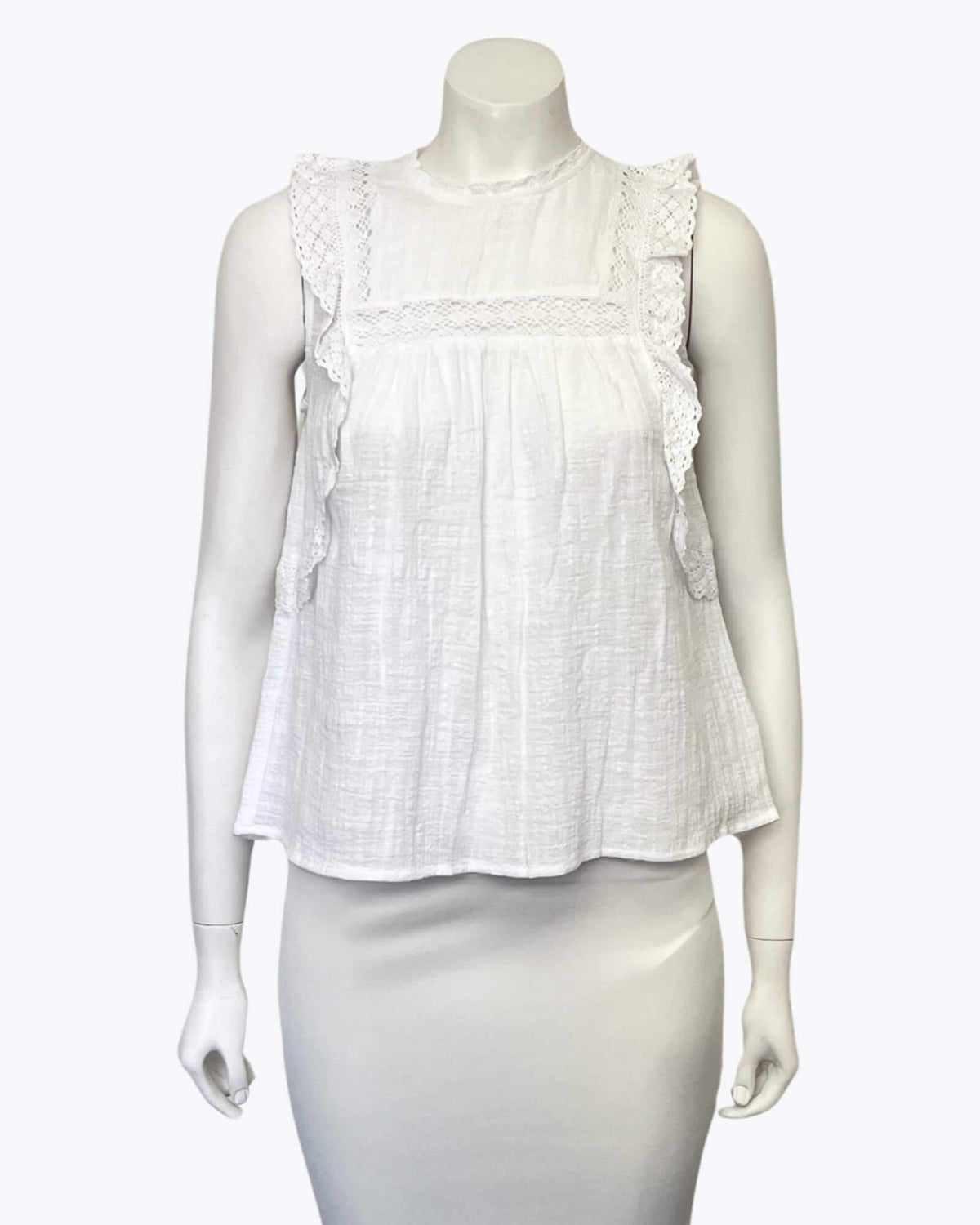 Decjuba Kaia Lace & Ruffle Top Size S | Red Door Store Australia